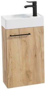 Erga Kim, závěsná WC skříňka 50x23x60 cm + keramické umyvadlo 50cm, dub řemeslný (Craft), ERG-207-D-05017+1430