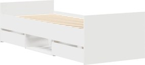 Rám postele s hlavovým a nožním čelem bílý 90 x 190 cm 3203810