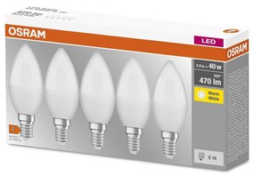OSRAM Base Classic B LED svíčka E14 4,9W 5ks