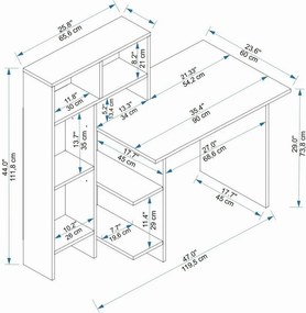 Pracovní stůl Bugra White and Oak