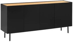Černá dubová komoda Teulat Arista 165 x 40 cm