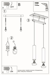 Závěsné svítidlo Lagos, 2x černé kovové stínítko