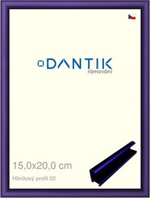 DANTIK rámeček 15x20 | ALU profil 7002 modrá Azur matná (Sklo Čiré)