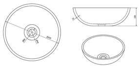Zelené keramické kulaté umyvadlo ø 42 cm Priori – Sapho