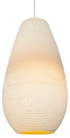 Designové závěsné svítidlo Drop z recyklovaného kartonu Dekor: Blonde, Rozměr: ø 360 mm x 650 mm