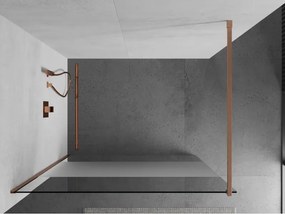 Mexen Kioto, sprchová zástěna Walk-In 100 x 200 cm, 8mm čiré sklo-námraza, měděný matný profil, 800-100-101-65-35