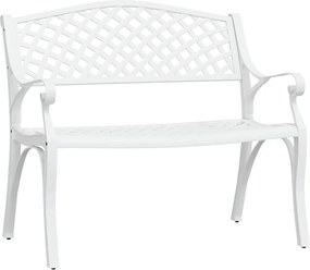 Zahradní lavice 102 cm litý hliník bílá 317746