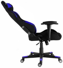 Herní židle Racing PRO ZK-013 TEX — látka, černá / modrá, nosnost 130 kg