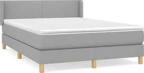 Box spring postel s matrací světle šedá 140 x 190 cm textil 3130105