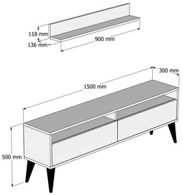 Obývací stěna BEST 150 cm bílá