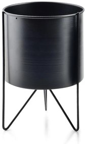 Černý květinový stojan Swen Cylindre 26 cm