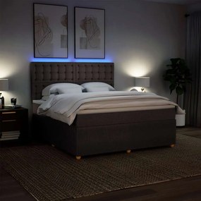 Box spring postel s matrací tmavě hnědá 180x200 cm textil 3294452