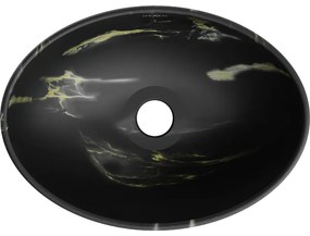 Mexen Elza, umyvadlo na desku 405x330x140 mm, černá-imitace kamene, 21014084
