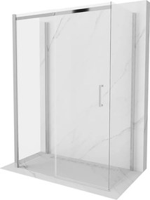 Mexen Omega 3-stěnový sprchový kout 140x80 cm, 8mm čiré sklo - chromový profil, 825-140-080-01-00-3S