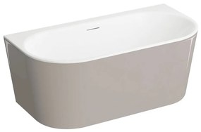 Polimat Akrylátová volně stojící vana ke stěně Sola 150x75 Barva: Bílá/šedá popelavá lesk, Rozměry (cm): 150x75