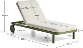 Zelené kovové polohovací zahradní lehátko Kionia – Kave Home