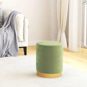 Kulatá stolička s úložným prostorem mechově zelená samet 31 x 37 cm 340292