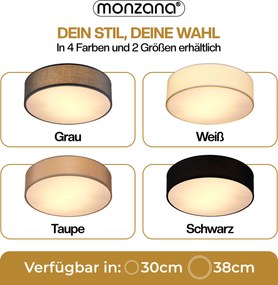 Stropní svítidlo šedohnědý textil Ø30cm