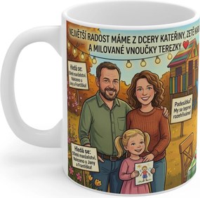 Personalizovaný hrnek z vlastní fotky pro rodinu – Komiksový styl