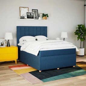 Box spring postel s matrací modrá 160x200 cm textil 3294413