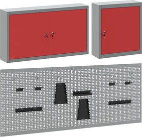Sada pracovních skříní 5 ks Červená Práškově lakovaná ocel 3321401