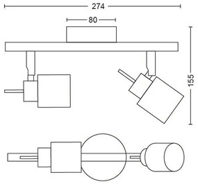 Philips - Bodové svítidlo MERANTI 2xGU10/35W/230V bílá