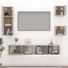 5dílný set TV skříněk betonově šedý kompozitní dřevo 3114441