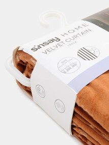 Sinsay - Závěs na řasicí pásce s lesklým rostlinným vzorem - oranžová