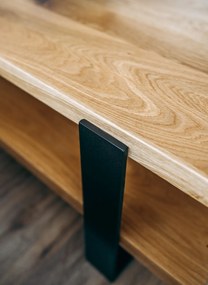 Konferenční stolek Shaolin s masivní dubovou deskou 1200 x 700 mm