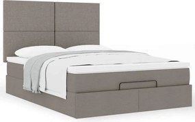 Osmanský rám postele s matrací taupe 140x200cm textil 3313082