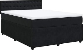 Box spring postel s matrací černá 160x200 cm samet 3290096