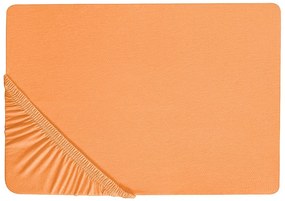Bavlněné prostěradlo 140 x 200 cm oranžové JANBU Beliani