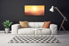 Obraz na plátně Slunce Hory Krajina 125x50 cm
