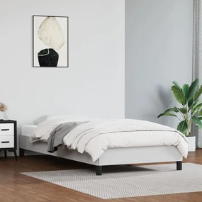 Rám postele bílý 90 x 190 cm umělá kůže
