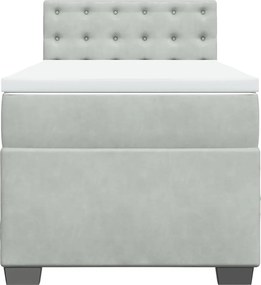 Box spring postel s matrací světle šedá 80 x 200 cm samet 3288474