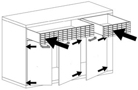 Casarredo - Komfort nábytek Komoda NATURAL N8, 3D2S dub ribbeck/kostka