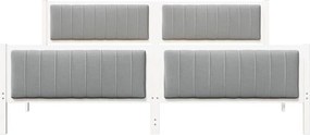 Rám postele s čelo Bílá a světle šedá 200 x 200 cm 3394302