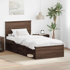 Rám postele s čelo Hnědý dub 75 x 190 cm Kompozitní dřevo 3407946