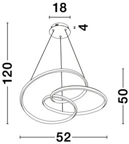 LED lustr Menton 52 černé