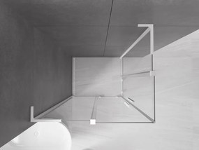 Mexen Velar L Duo, sprchový kout s posuvnými dveřmi 90 x 80 cm, 8mm čiré sklo, bílá matná, 871-090-080-02-03-20