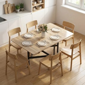 HOMCOM rozkládací jídelní stůl na kolečkách pro 4–6 osob, dub, 120 × 80 × 73 cm
