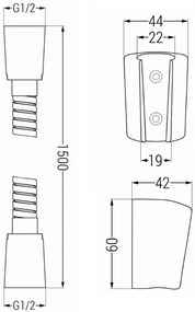 Mexen příslušenství - 1-bodový ruční sprchový set R-62, zlatá, 785626052-50