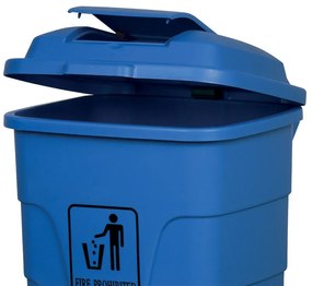 Plastový odpadkový koš na kolečkách koš, 120 l, modrý