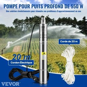 Ponorné čerpadlo do hlubokých studní, 550 W 230 V/50 Hz, 35 l/min 108 m