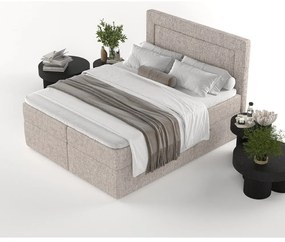 Světle hnědá boxspring postel s úložným prostorem 160x200 cm Imagine – Maison de Rêve