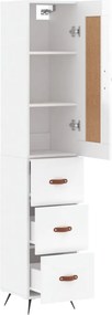 Skříň highboard bílá s vysokým leskem 34,5x34x180 cm kompozit 3200171