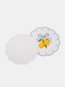 Sinsay - Prostírání s motivem citronů, balení 2 ks - modrá