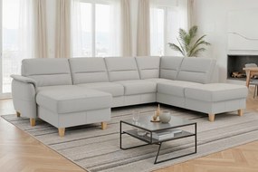 XXXLutz SEDACÍ SOUPRAVA, kůže, světle šedá Sit & More - Sedací soupravy - 00014403322J