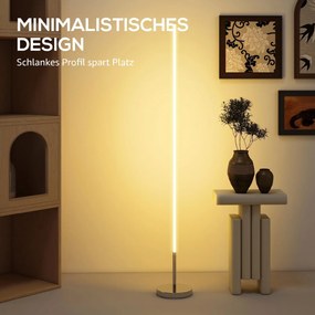 HOMCOM LED stojací lampa do obývacího pokoje s nastavitelnou barevnou teplotou pro ložnici, kancelář, 20 x 150 cm