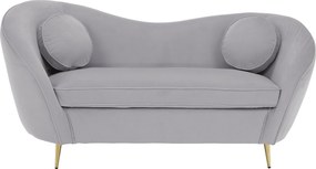 Designový 2-sed, šedá Velvet látka/gold chrom zlatá, EZIO TYP 2